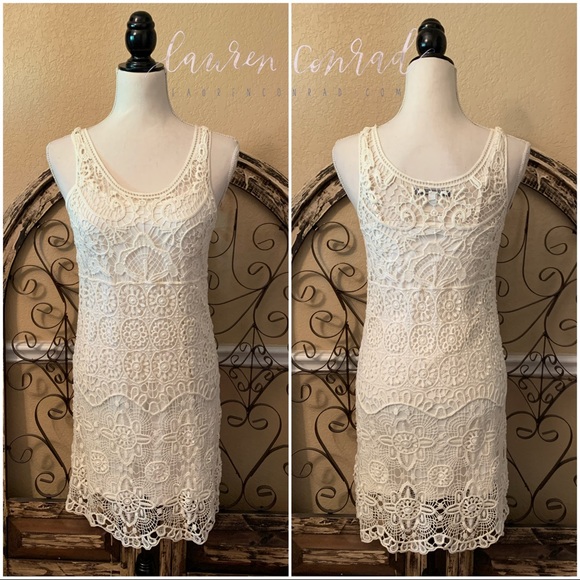 LC Lauren Conrad | Dresses | Lc Lauren Conrad Crochet Cream Color Lace ...